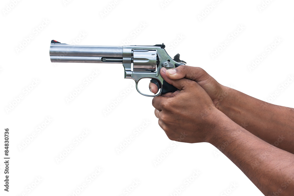 Holding A Pistol With Two Hands