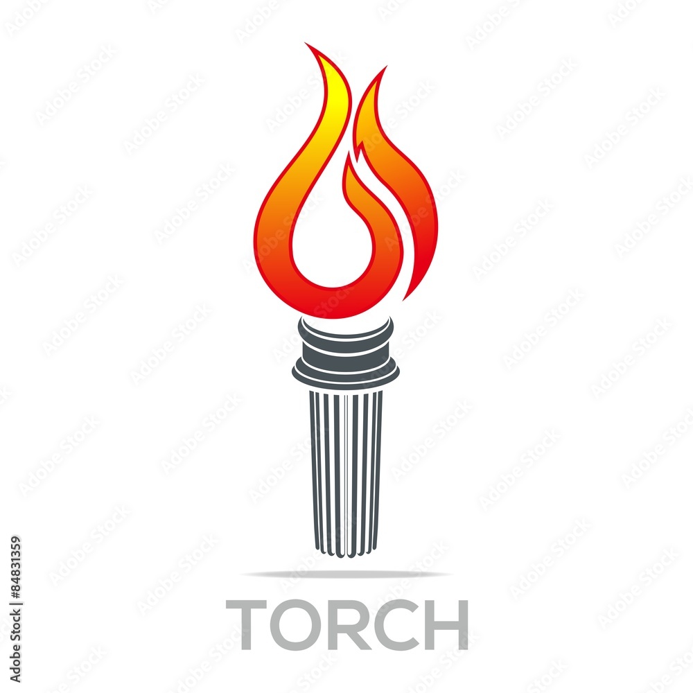 Logo Vector Flame Fire Torch Design Luxury Logo, icon Shape ...