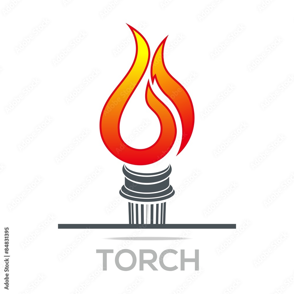 Logo Vector Flame Fire Torch Design Luxury Logo, icon Shape ...