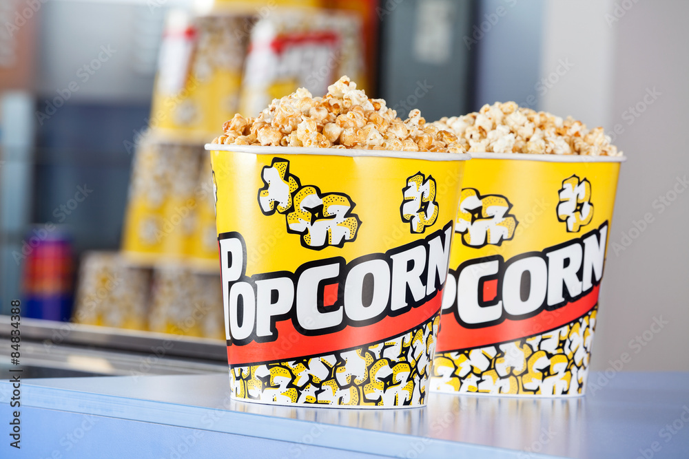 Popcorn Buckets At Concession Stand Stock Photo | Adobe Stock