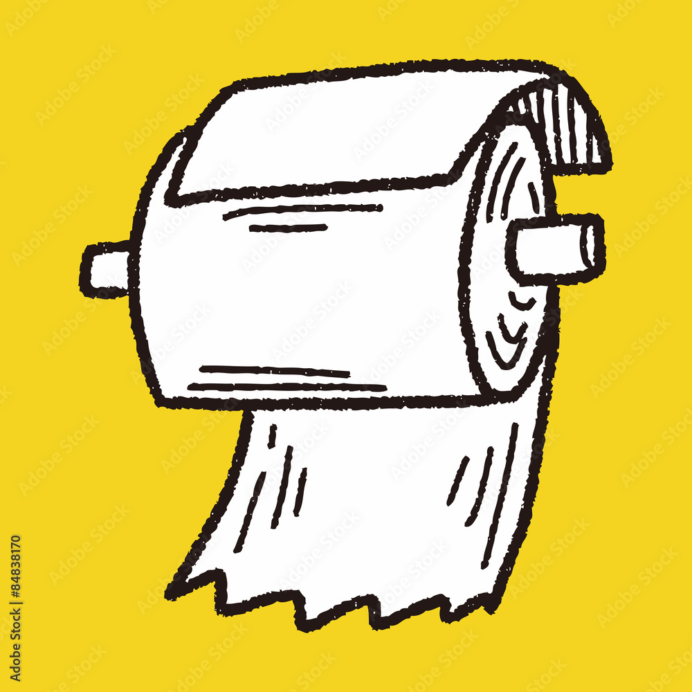 toilet paper doodle Stock Vector | Adobe Stock