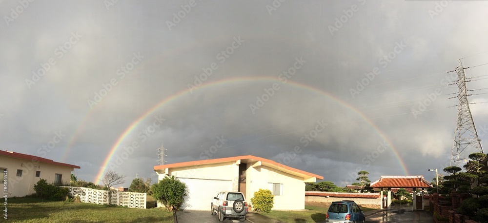 Double Rainbow in Okinawa Stock Photo | Adobe Stock