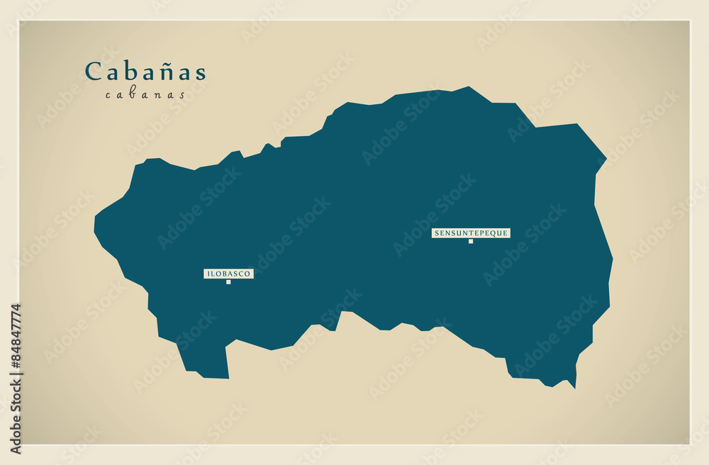 Modern Map - Cabanas SV Stock Vector | Adobe Stock
