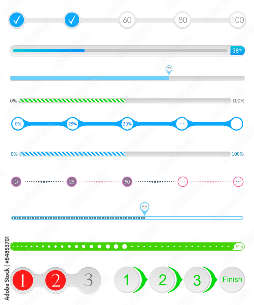 Set of Preloaders and Loading Bars Stock Vector | Adobe Stock