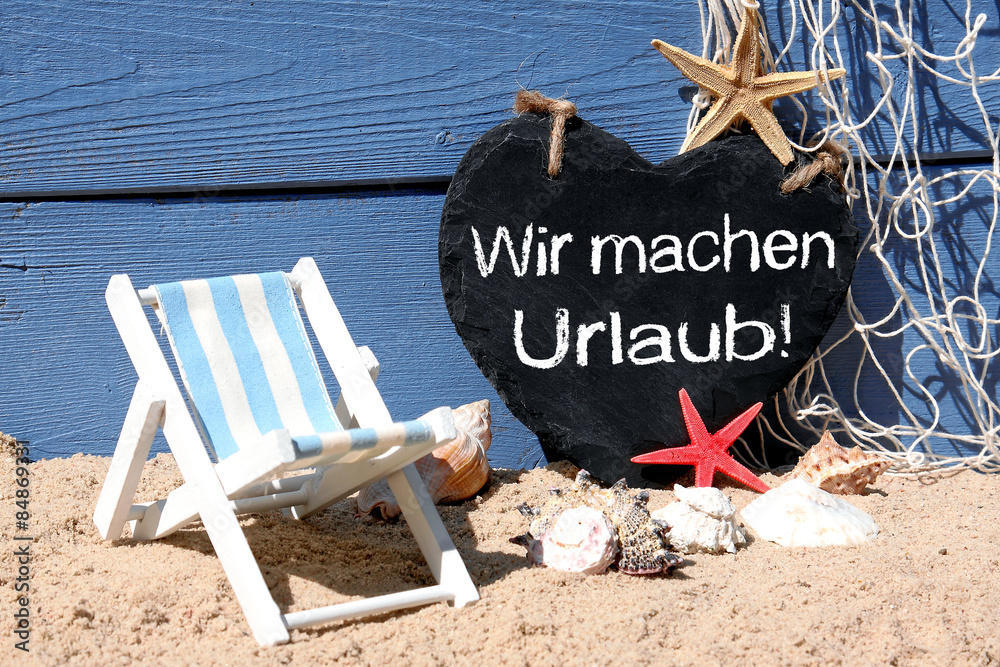 Kreidetafel Wir machen Urlaub Stock Photo | Adobe Stock