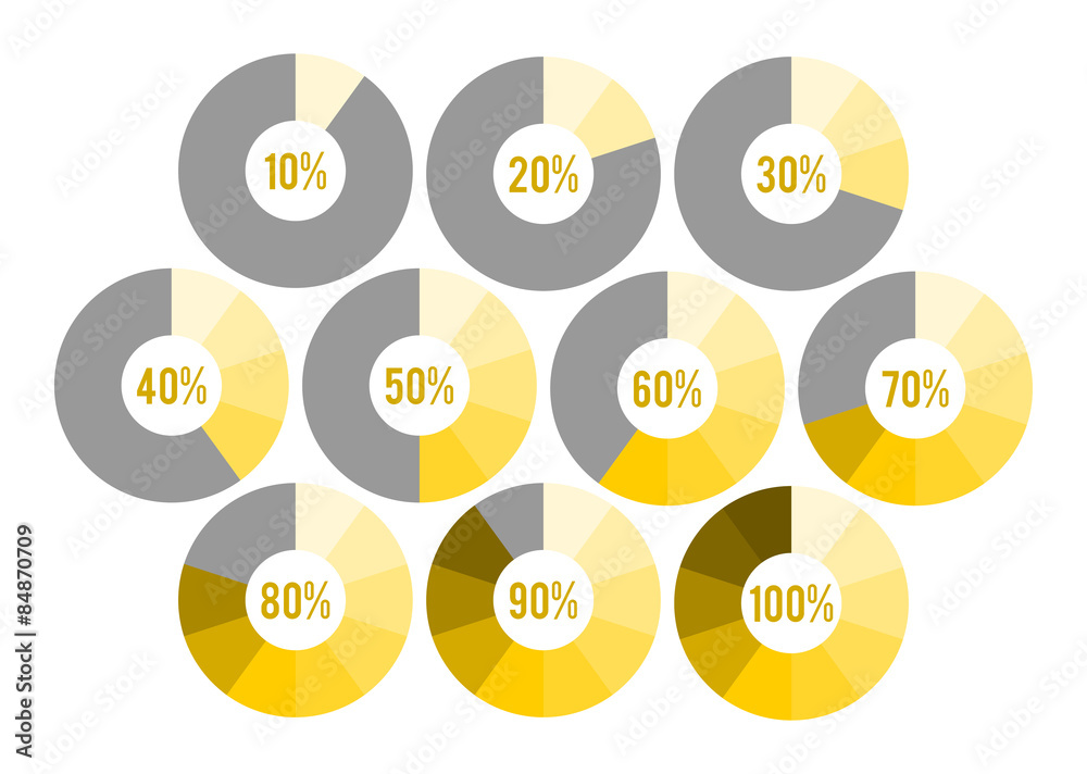 Vector circle diagrams with percentage Stock Vector | Adobe Stock