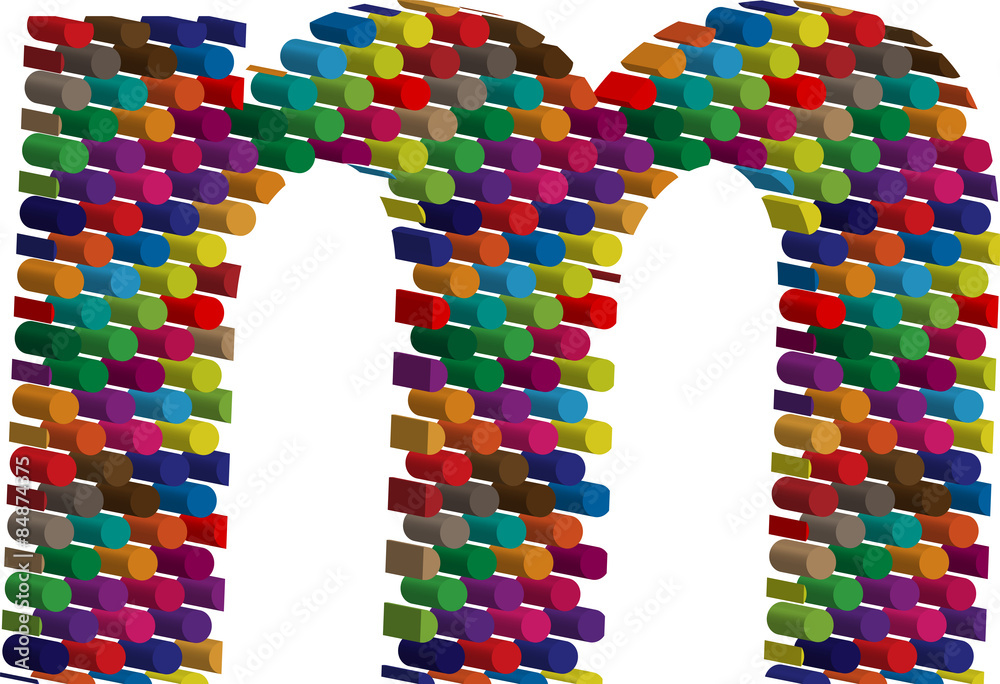3d font letter m Stock Vector | Adobe Stock