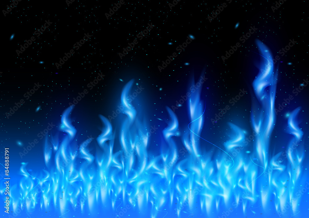 Blue flame Stock Vector | Adobe Stock