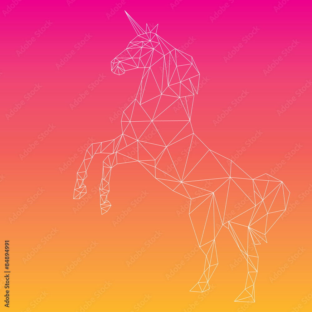 Unicorn polygon design Stock Vector | Adobe Stock