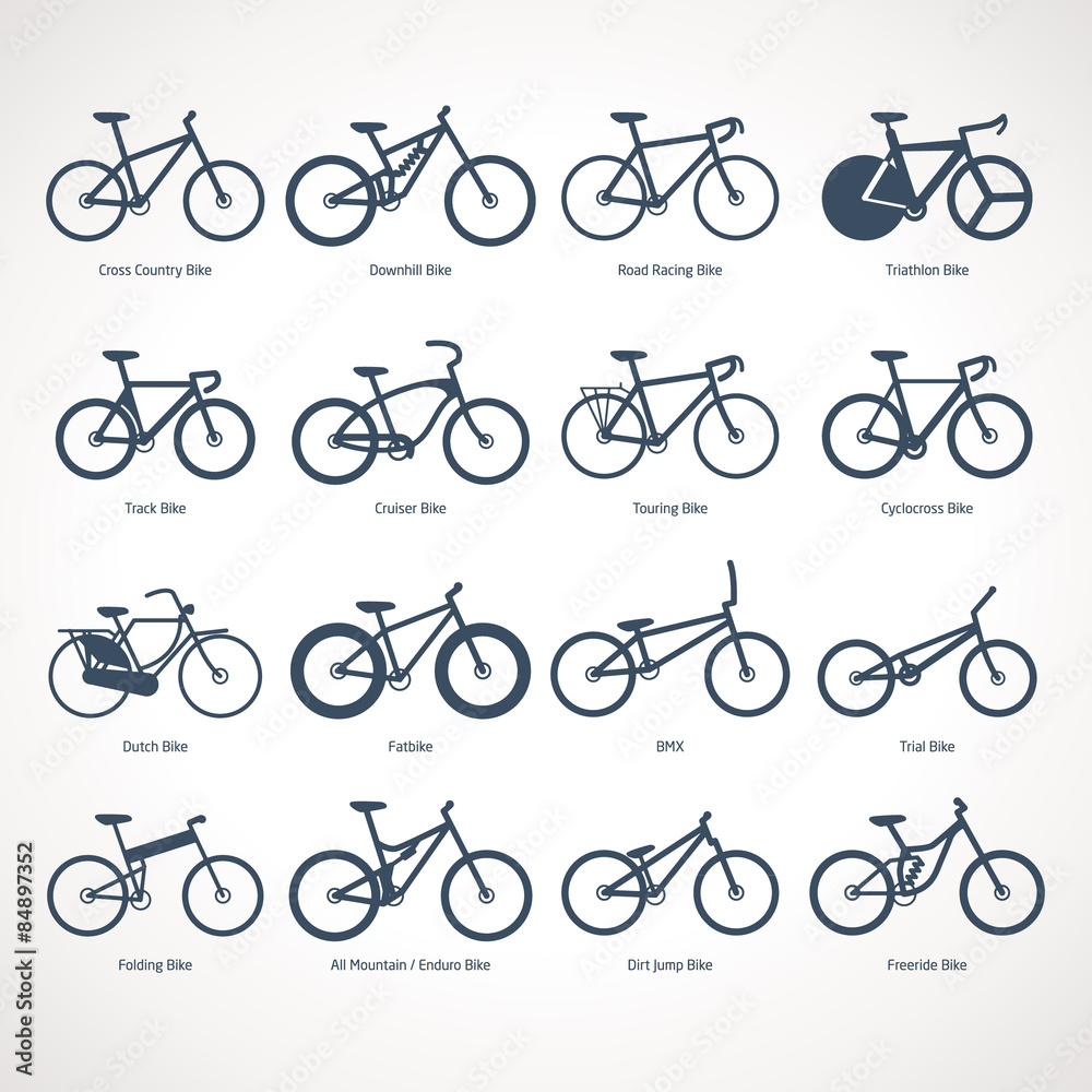 Bicycle Types, vector illustration Stock Vector | Adobe Stock