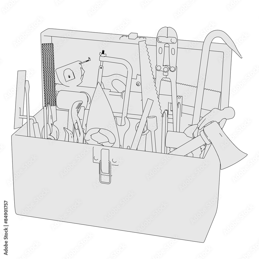 2d cartoon image of toolbox Stock Illustration | Adobe Stock