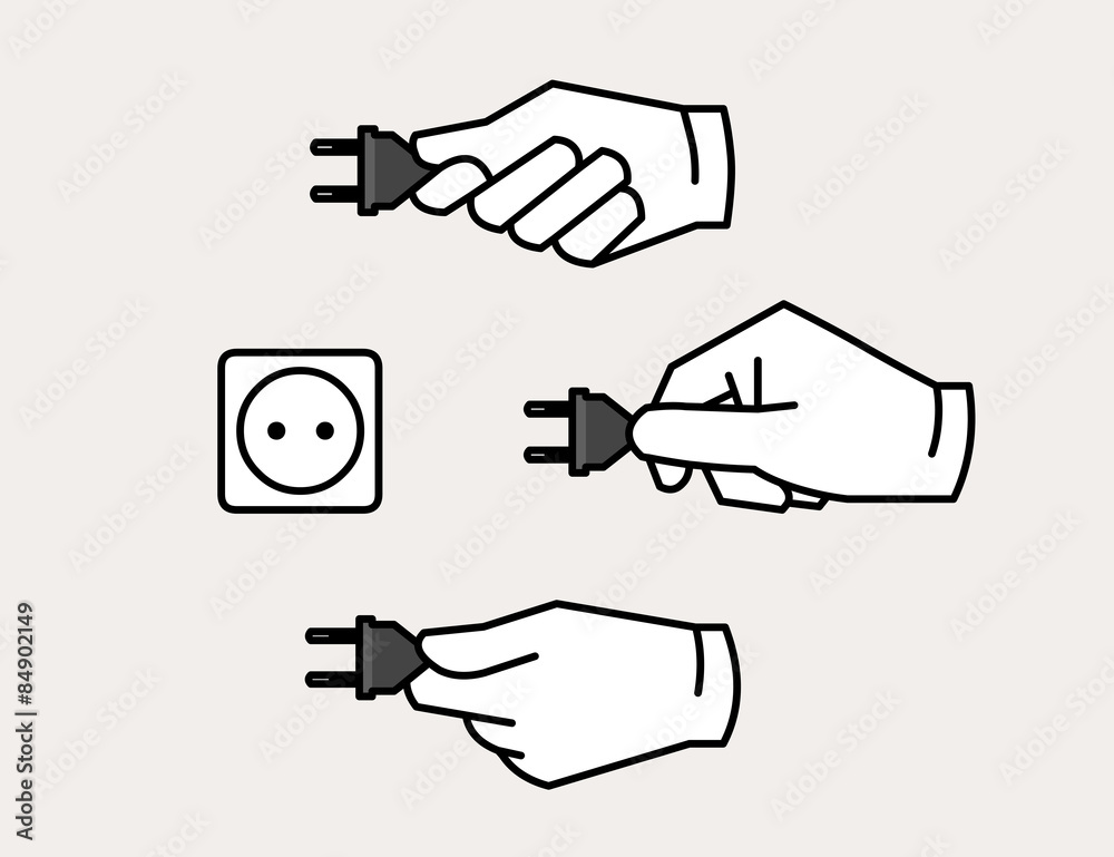 Hand holding plug icon Stock Vector | Adobe Stock