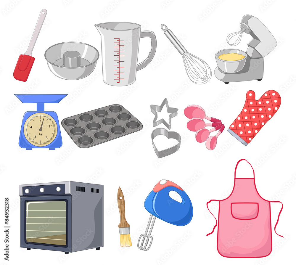 Cartoon collection for the baking Stock Vector | Adobe Stock