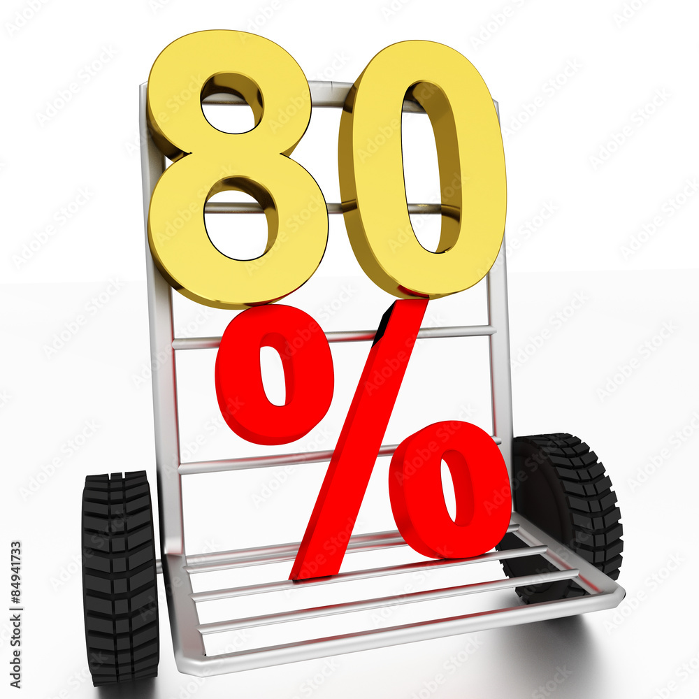 eighty Number and percent signs on a trolley Stock Illustration | Adobe ...