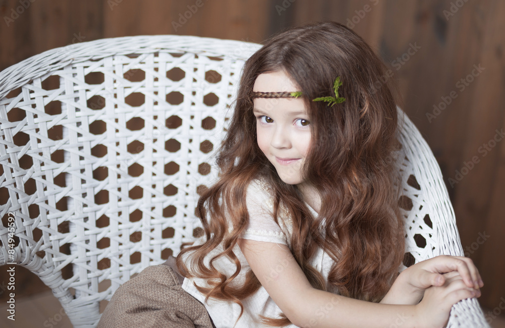 Smiling girl in captivity chair Stock Photo | Adobe Stock