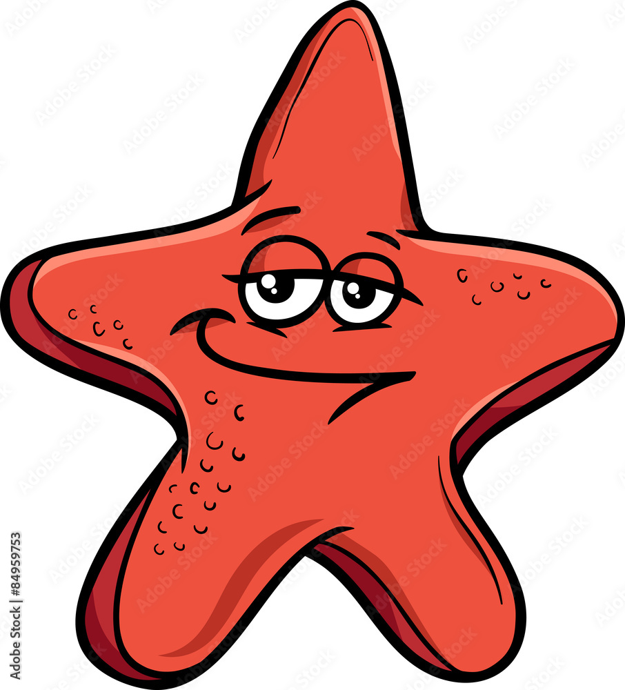 sea starfish cartoon illustration Stock Vector | Adobe Stock