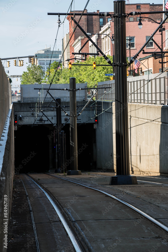 Buffalo Metro Rail Tunnel. NFTA Buffalo Metro Rail light rail transit ...