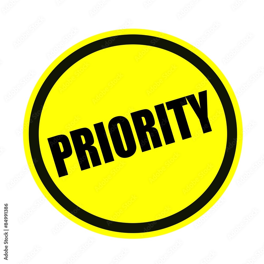 Priority black stamp text on yellow Stock Illustration | Adobe Stock