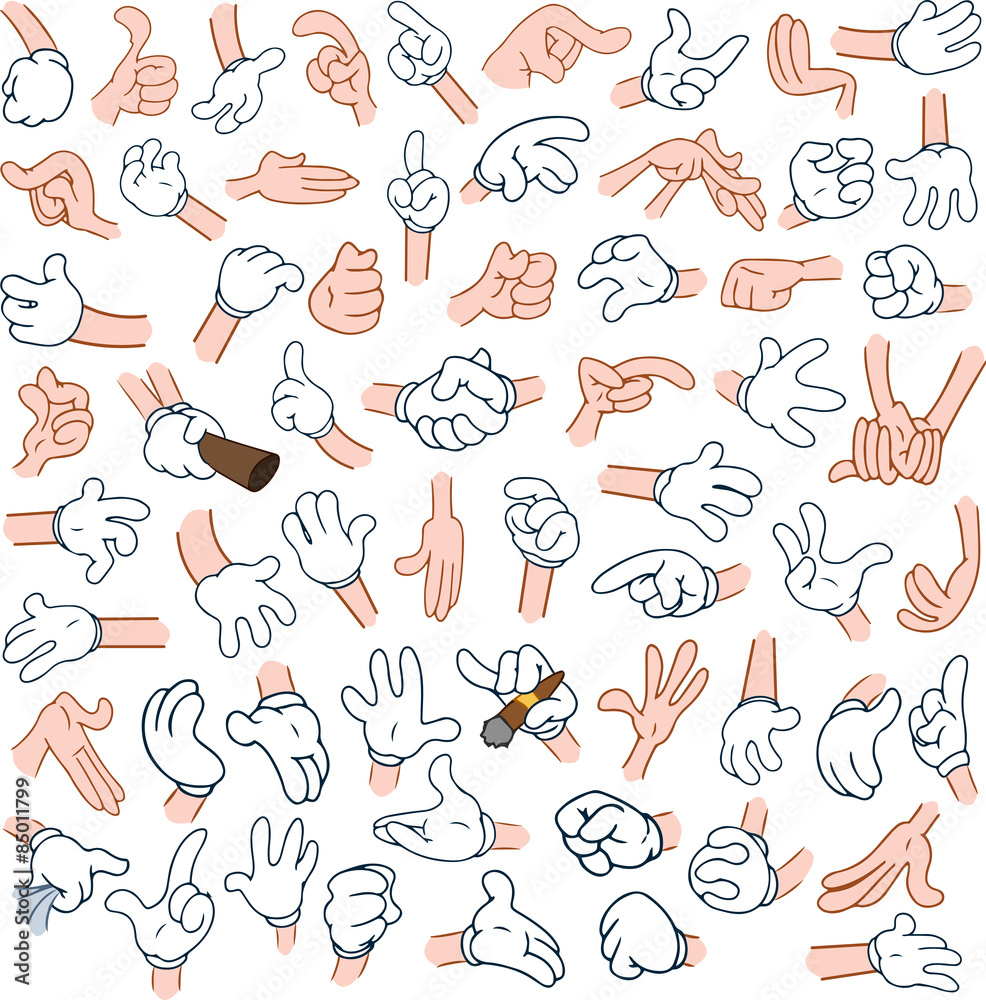Cartoon Hands Pack 2 Stock Vector | Adobe Stock