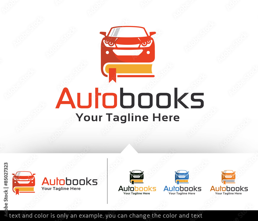 Auto Books Logo Design Template Stock Vector | Adobe Stock