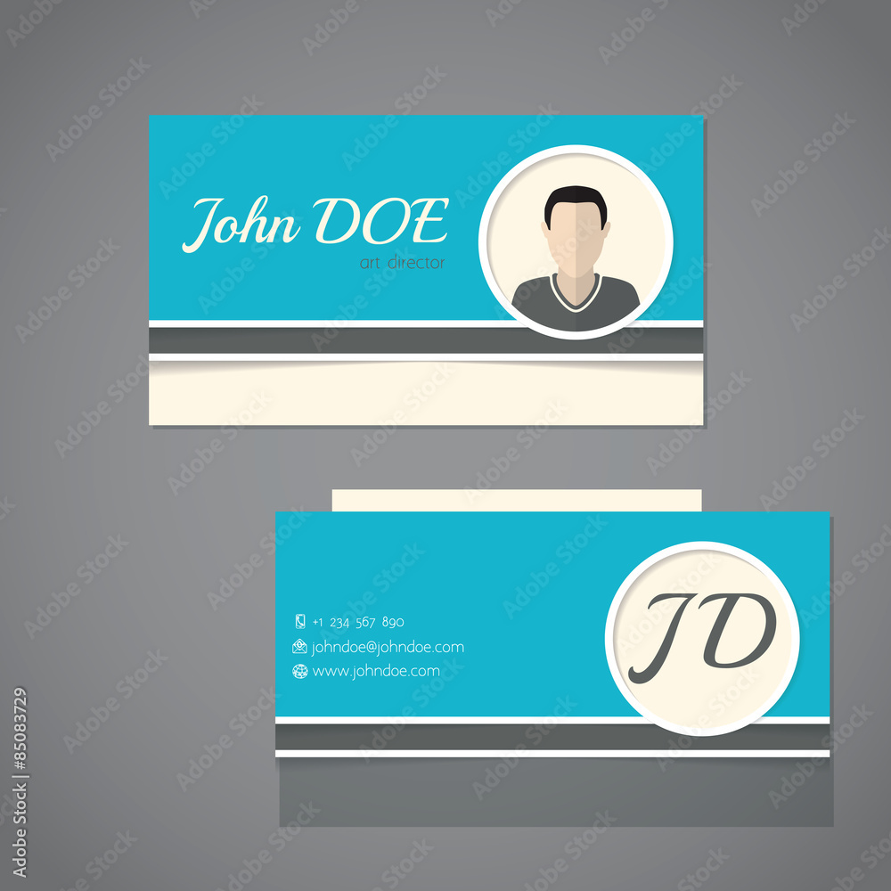 Business card design with front and back side Stock Vector | Adobe Stock