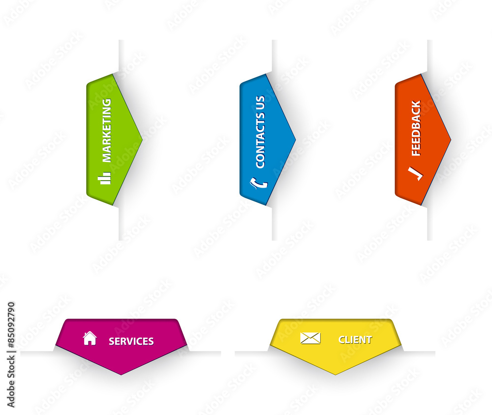 Bussines color tabs, for your text, easy color and text editable Stock ...