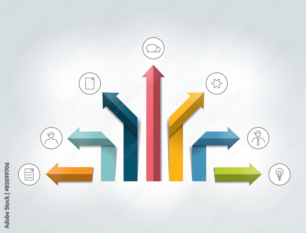 Arrow flowchart diagram. Infographic. Stock Vector | Adobe Stock