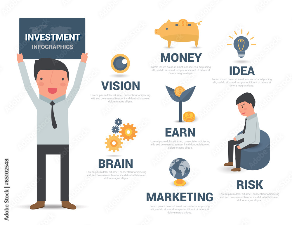 Infographic investment business man, vector illustration Stock Vector ...
