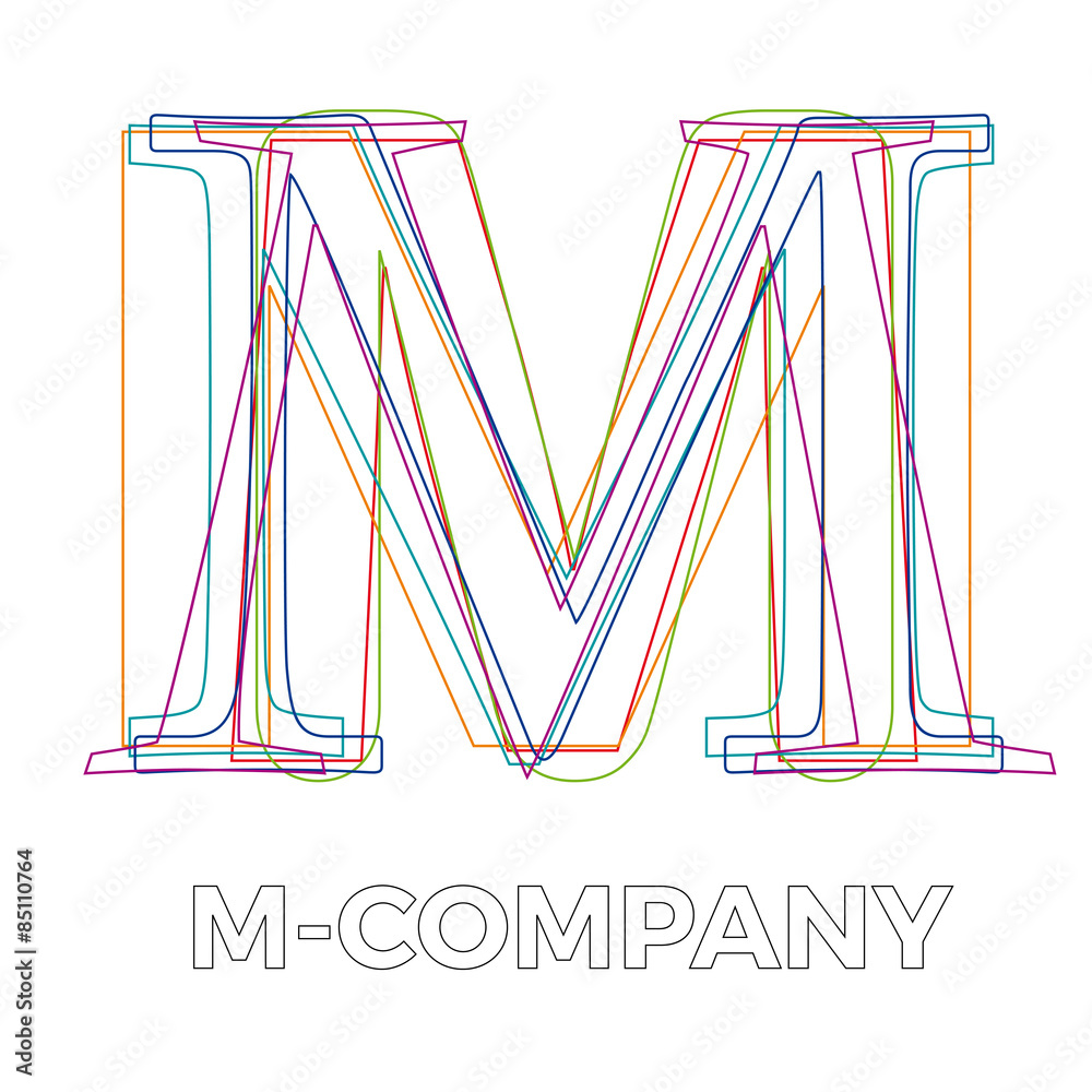 Vector sign linear letter M Stock Vector | Adobe Stock