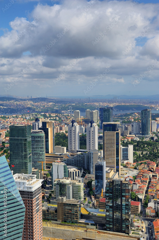 Skyscrapers and modern office buildings in Istanbul, Turkey Stock Photo ...