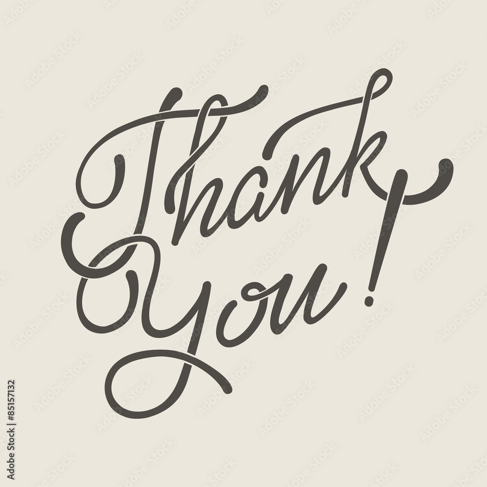 Thank You Hand lettering handmade vector soft calligraphy Stock Vector ...