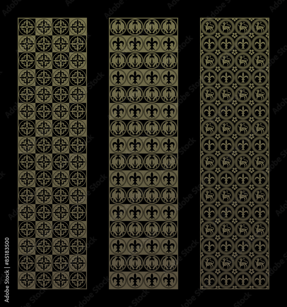 Gold pattern with royal elements in a gothic style. Ornament for a ...