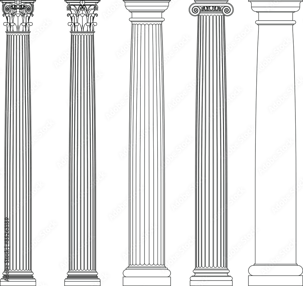 Set of greek columns Stock Vector | Adobe Stock