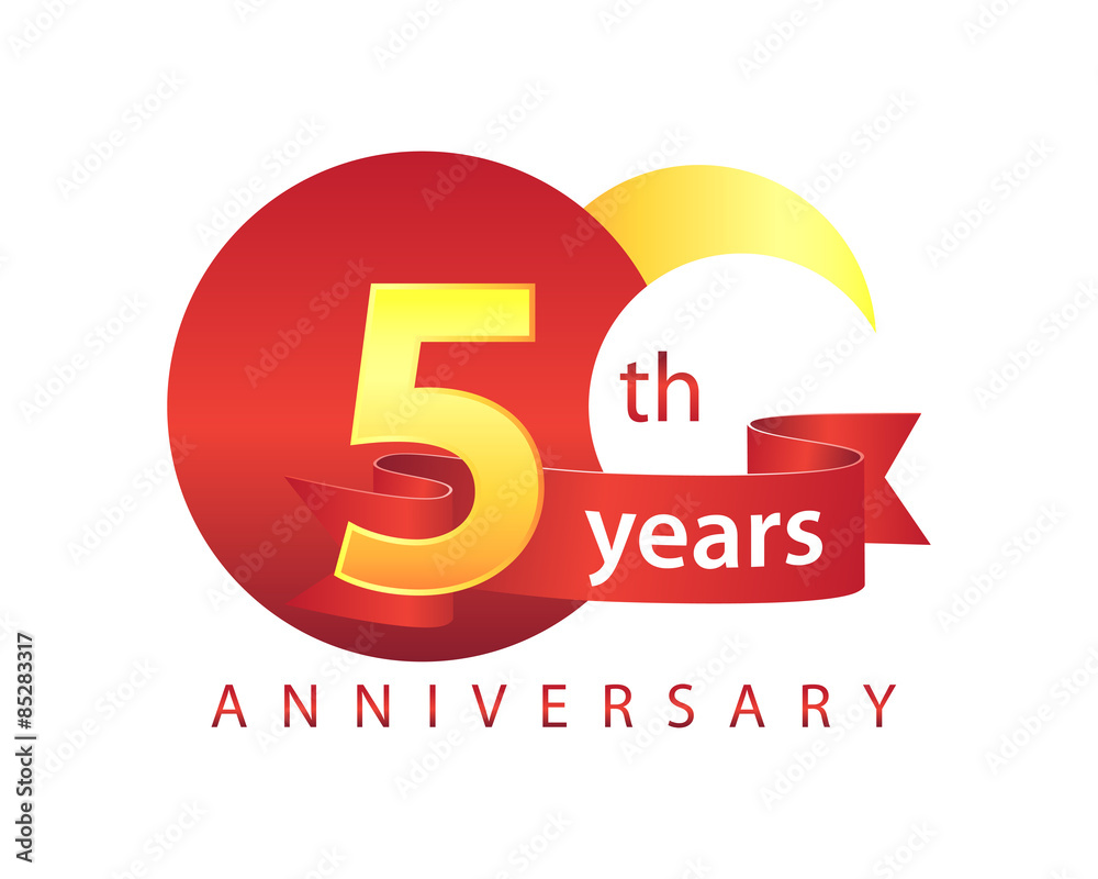 5 Years Anniversary Logo Stock Vector | Adobe Stock