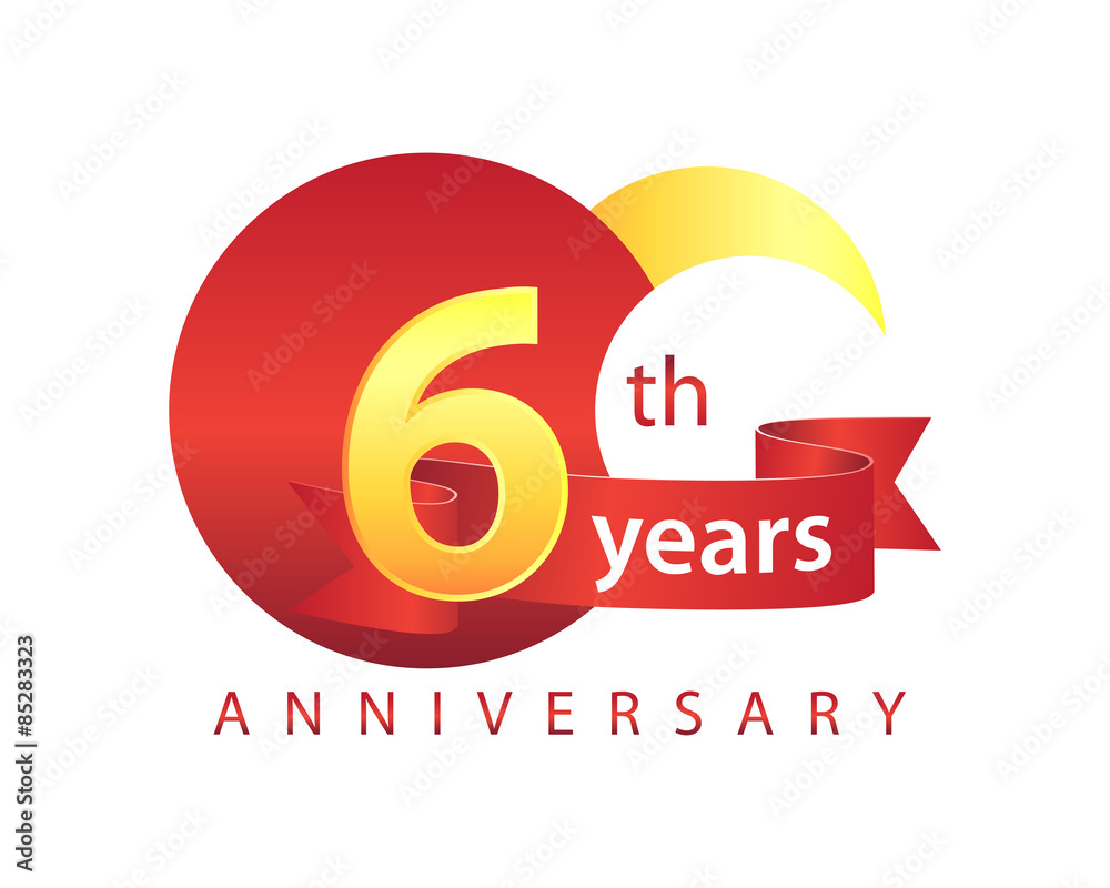 6 Years Anniversary Logo Stock Vector | Adobe Stock
