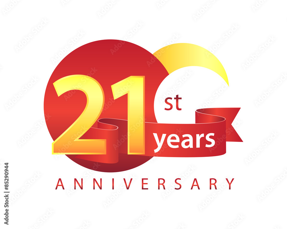21 Years Anniversary Logo Stock Vector | Adobe Stock