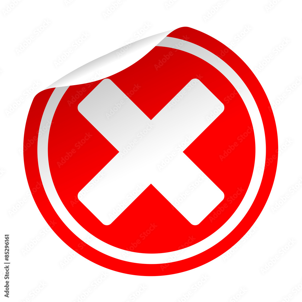 Pegatina roja simbolo error ilustración de Stock | Adobe Stock
