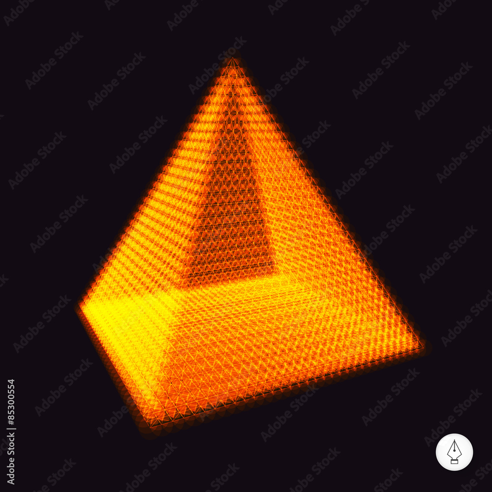 Pyramid. 3d vector illustration. Stock Vector | Adobe Stock