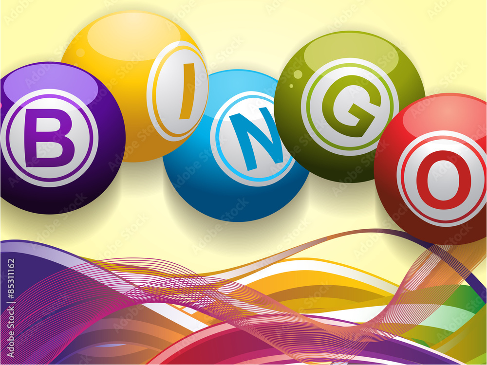 Bingo balls and waves background Stock Vector | Adobe Stock