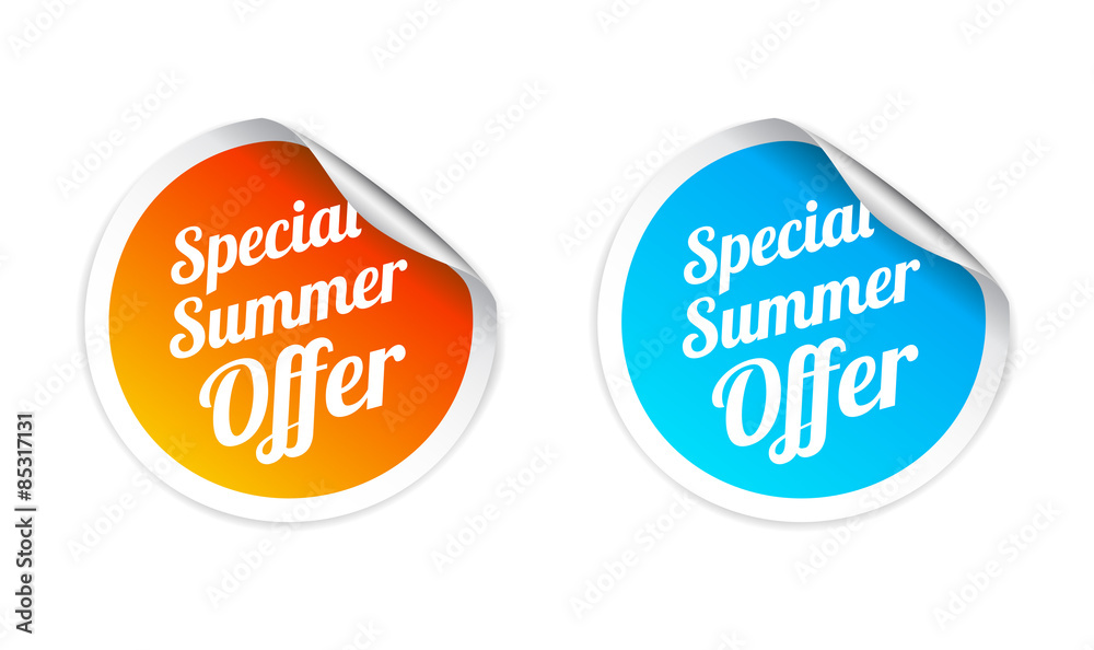 Special Summer Offer Stickers Stock Vector | Adobe Stock