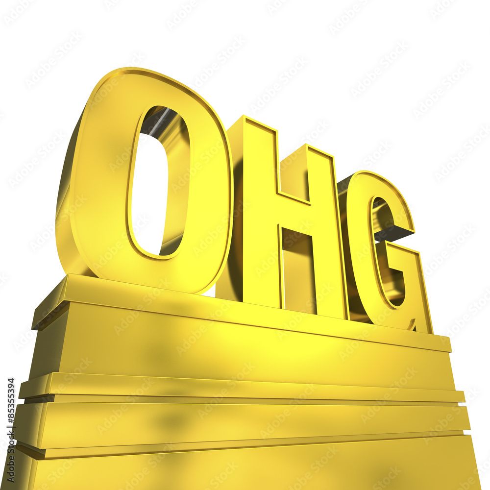 OHG in goldenen Lettern auf Podest Stock-Illustration | Adobe Stock