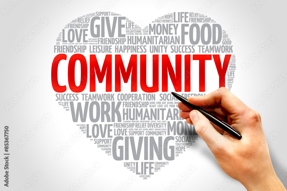 Community word cloud, heart concept Stock Photo | Adobe Stock