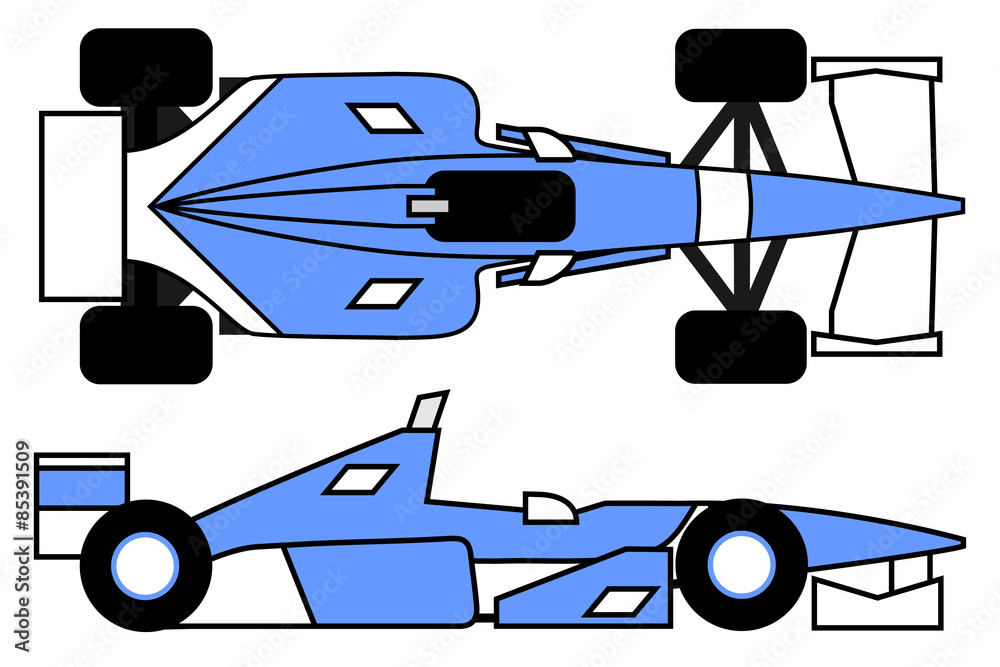 blue racing car Stock Illustration | Adobe Stock