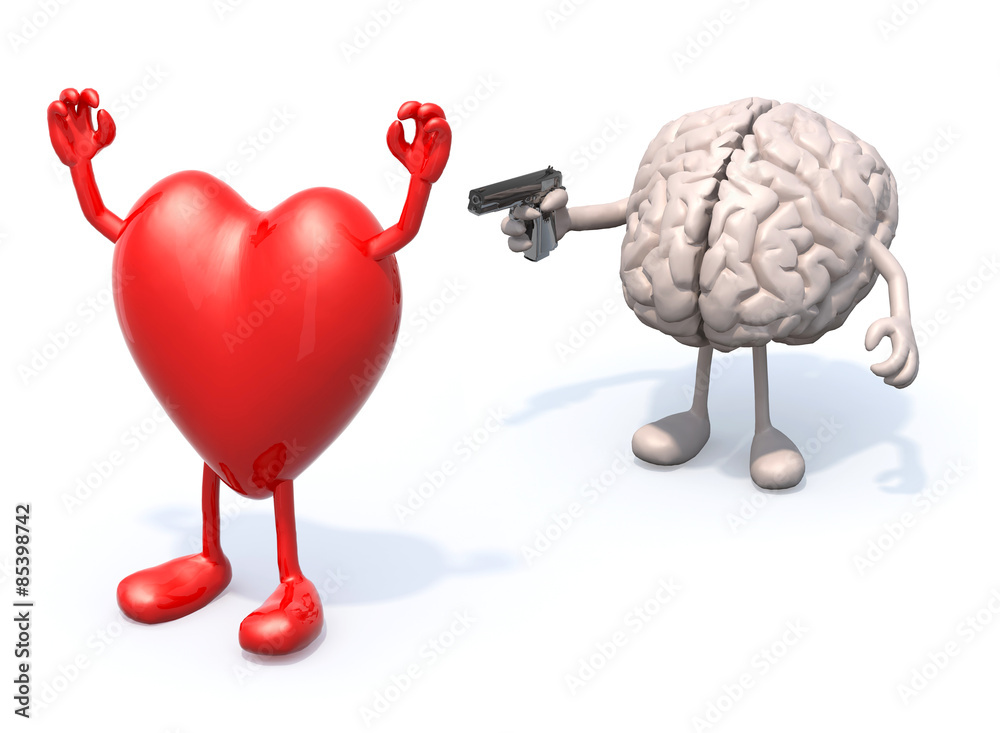heart and brain conflict Stock Illustration | Adobe Stock