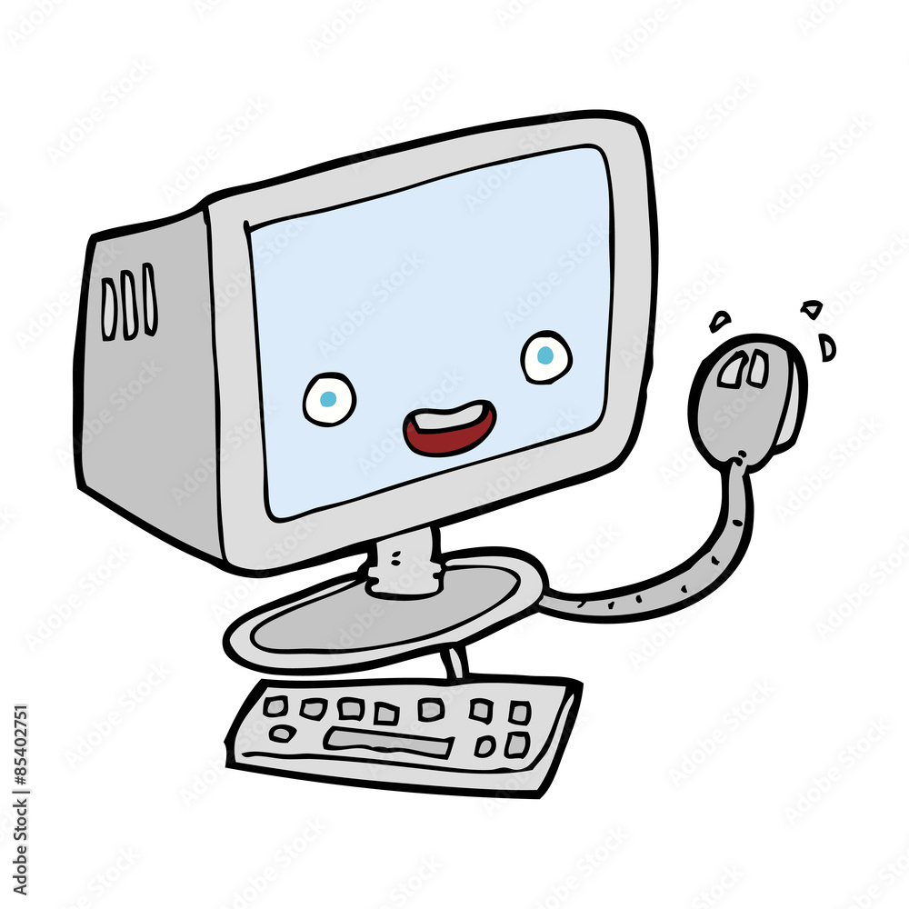 cartoon computer Stock Vector | Adobe Stock