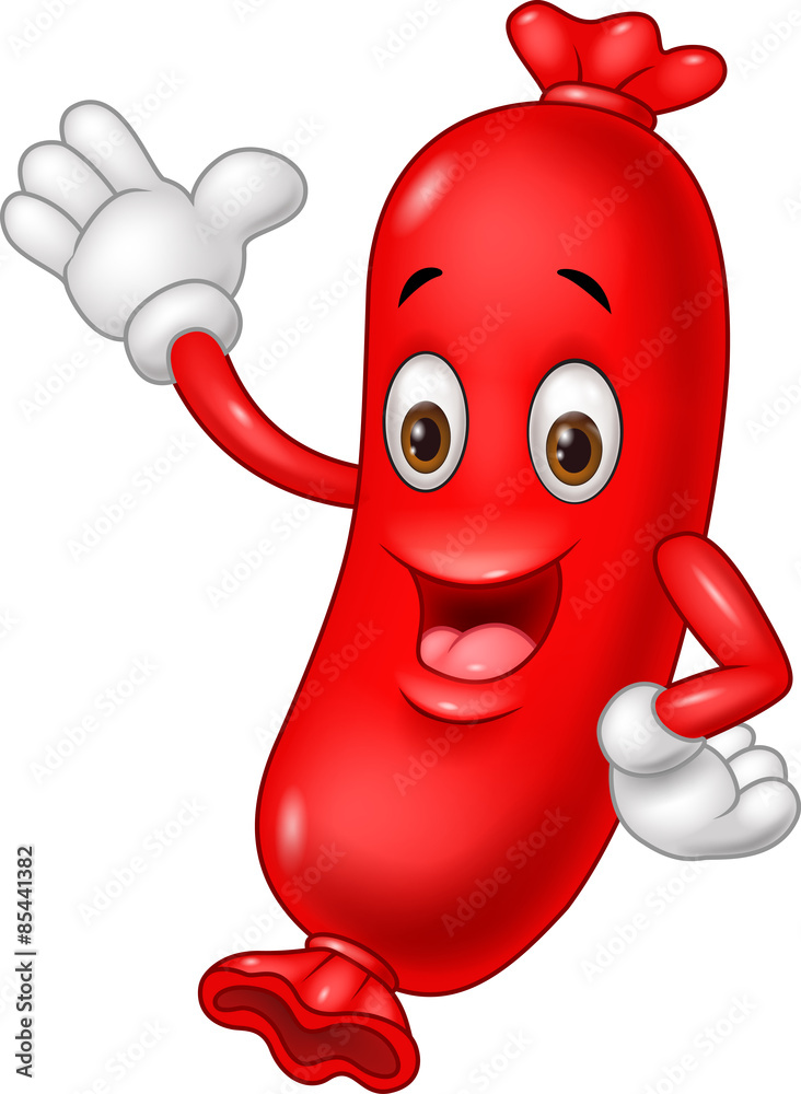 Cartoon sausage Stock Vector | Adobe Stock