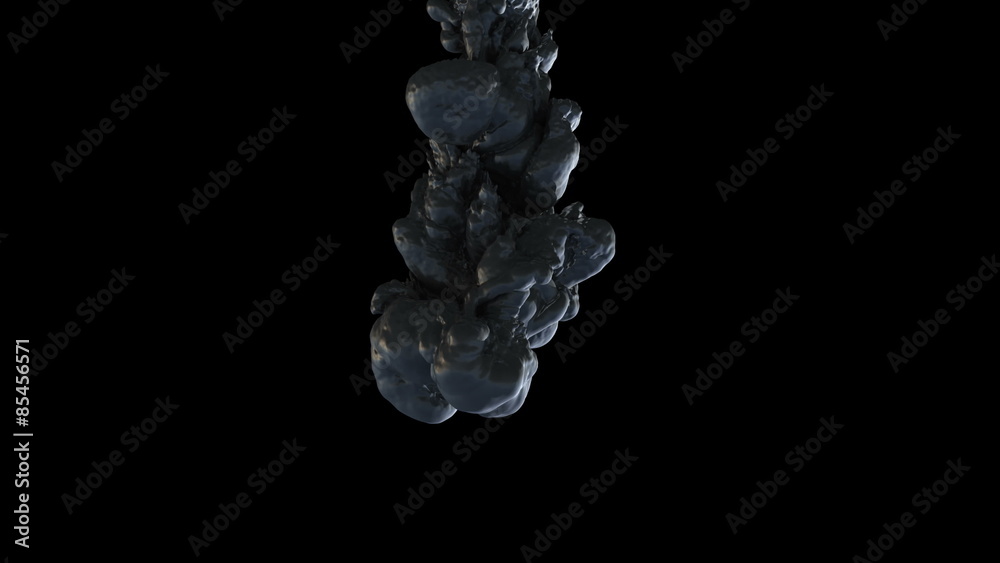 Vidéo Stock 4K black ink dropped into water in slow motion isolated on ...