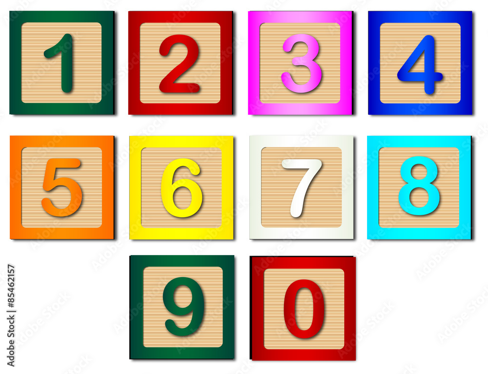 Number Blocks Stock Vector | Adobe Stock