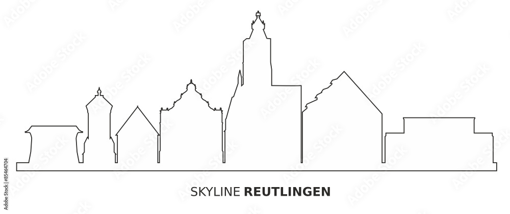 Skyline Reutlingen Stock-Vektorgrafik | Adobe Stock