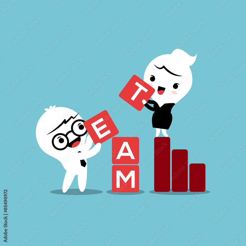 Vektorová grafika „Team building activities business concept cartoon ...